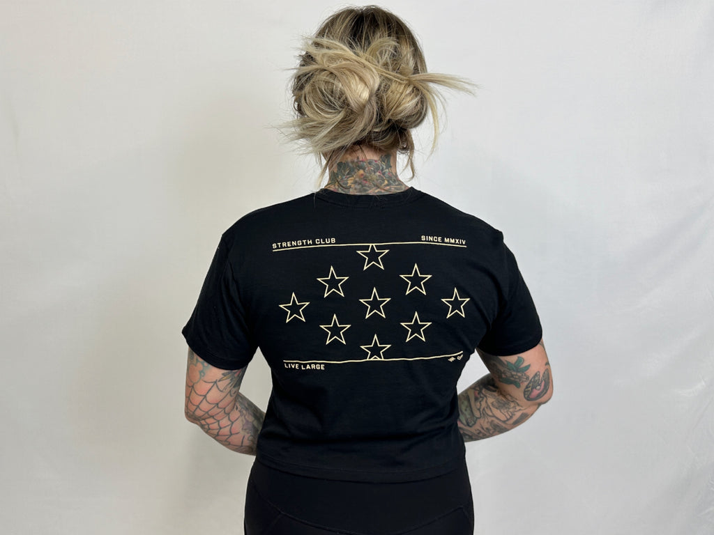 Chevron Crop Women’s Comp Tee – Live Large Fitness